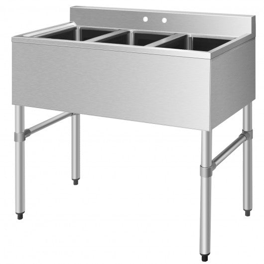 Stainless Steel Utility Sink with 3 Compartment Commercial Kitchen Sin